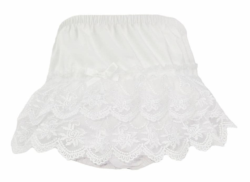 Baby Girls White Floral Lace Frilly Pants – Nana B Baby & Childrenswear ...
