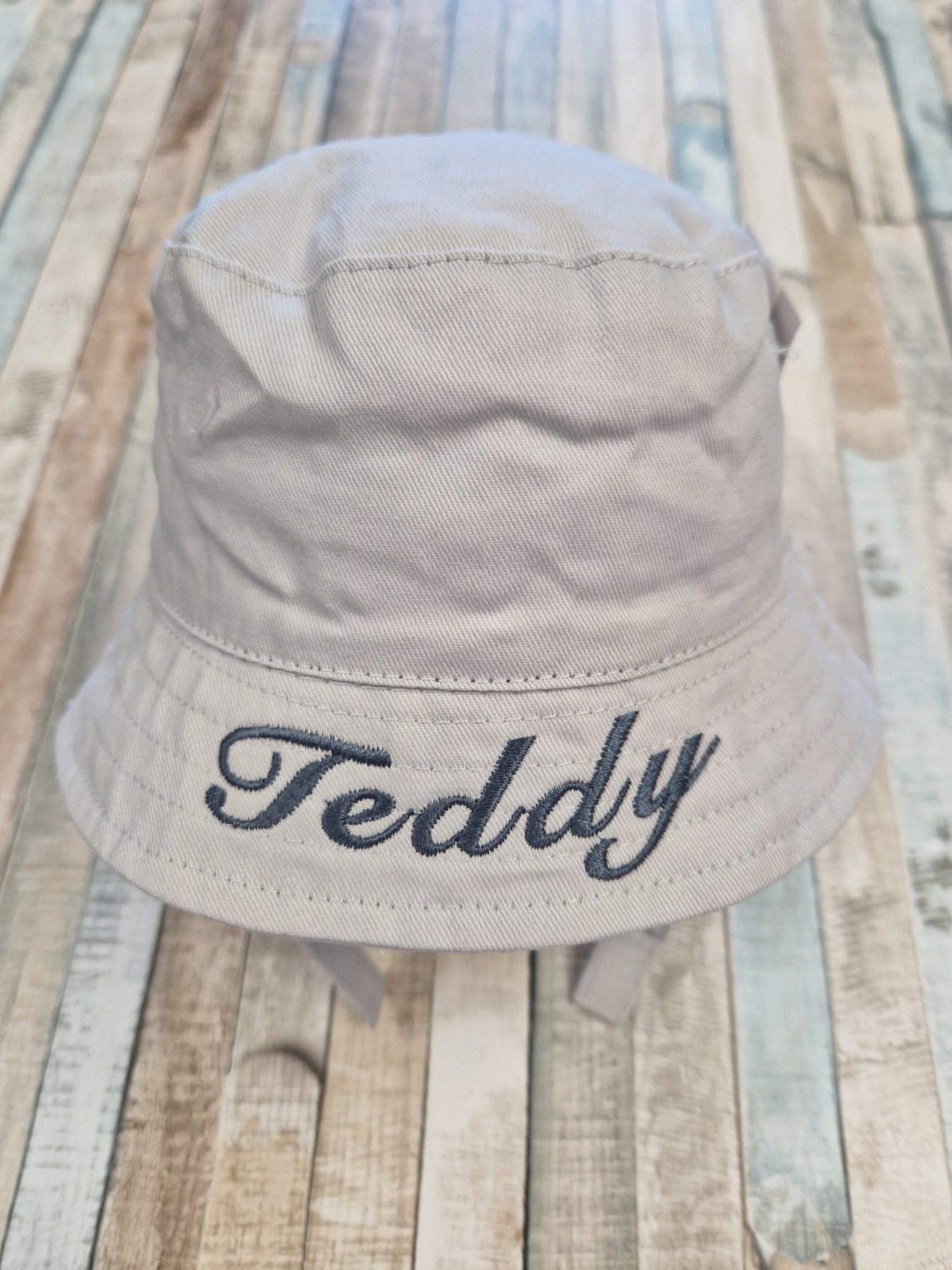 Baby Unisex Personalised Silver Bucket Hat – Nana B Baby ...